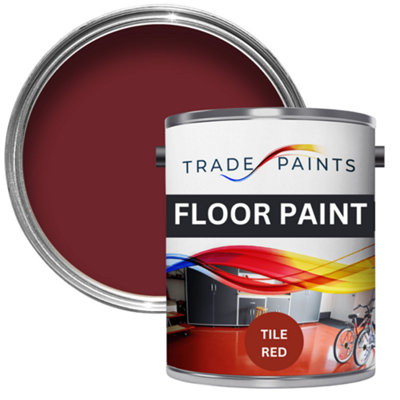 Trade Paints Heavy Duty Floor Paint Tile Red 5L