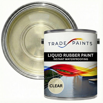 Trade Paints Liquid Rubber Clear Coating 5Kg LeakFix Instant Waterproof ...