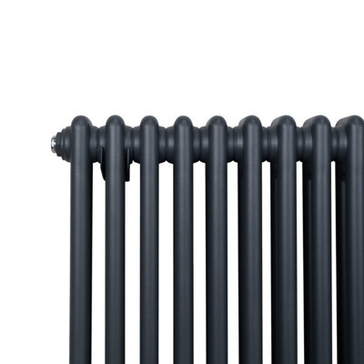 Traditional 2 Column Radiator - 1500 x 292 mm - Anthracite | DIY at B&Q