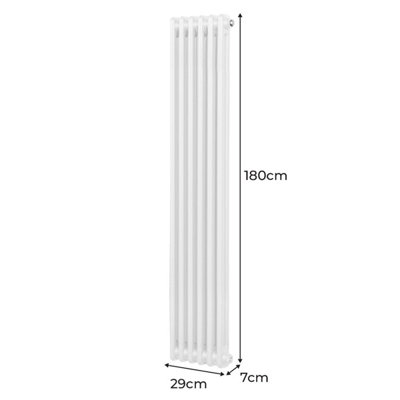 Traditional 2 Column Radiator - 1800 x 292 mm - White