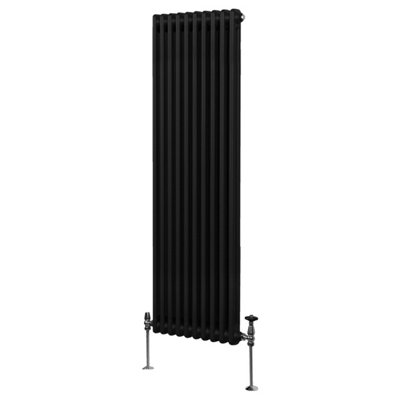 Traditional 2 Column Radiator - 1800 x 472 mm - Black | DIY at B&Q