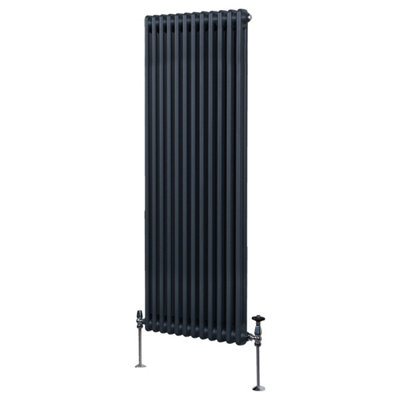 Traditional 2 Column Radiator - 1800 x 562 mm - Anthracite | DIY at B&Q