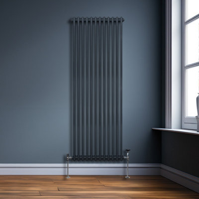Traditional 2 Column Radiator - 1800 x 562 mm - Anthracite | DIY at B&Q