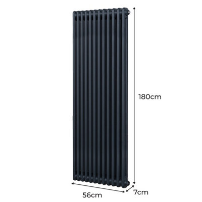 Traditional 2 Column Radiator - 1800 x 562 mm - Anthracite