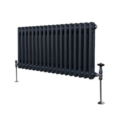 Traditional 2 Column Radiator - 300 x 832 mm - Anthracite | DIY at B&Q
