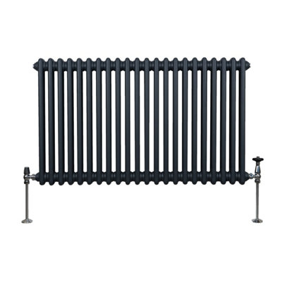 Traditional 2 Column Radiator - 600 x 1012 mm - Anthracite