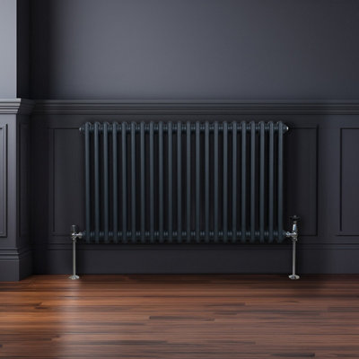 Traditional 2 Column Radiator - 600 x 1012 mm - Anthracite | DIY at B&Q
