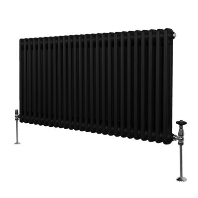 Traditional 2 Column Radiator - 600 x 1192 mm - Black