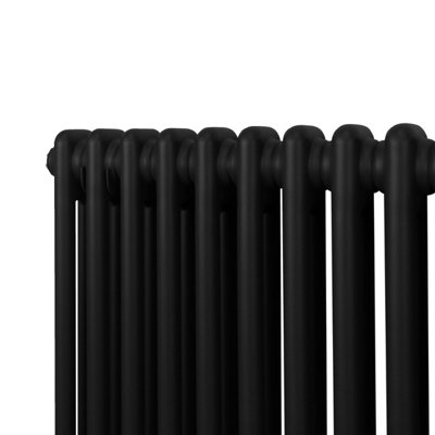Traditional 2 Column Radiator - 600 x 1192 mm - Black