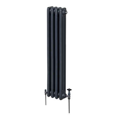 Traditional 3 Column Radiator - 1500 x 202 mm - Anthracite | DIY at B&Q