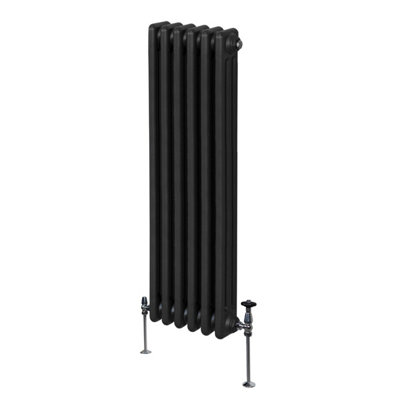 Traditional 3 Column Radiator - 1500 x 292 mm - Black | DIY at B&Q