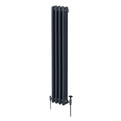 Traditional 3 Column Radiator - 1800 x 202 mm - Anthracite | DIY at B&Q