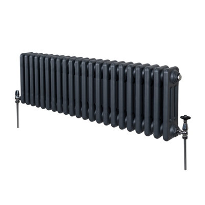 Traditional 3 Column Radiator - 300 x 1012 mm - Anthracite | DIY at B&Q