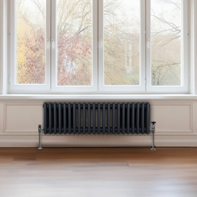 Traditional 3 Column Radiator - 300 x 1012 mm - Anthracite