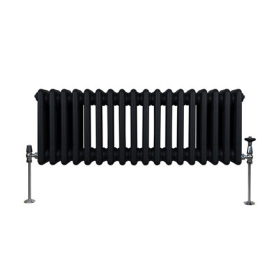 Traditional 3 Column Radiator - 300 x 832 mm - Black