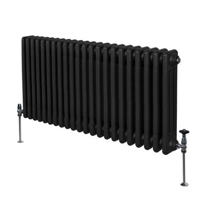 Traditional 3 Column Radiator - 600 x 1012 mm - Black