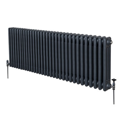 Traditional 3 Column Radiator - 600 x 1462 mm - Anthracite | DIY at B&Q