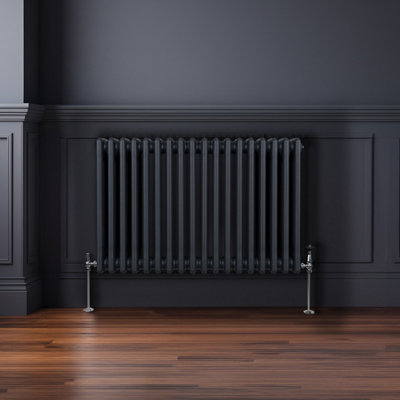 Traditional 3 Column Radiator - 600 x 832 mm - Anthracite