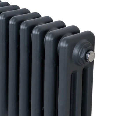 Traditional 3 Column Radiator - 600 x 832 mm - Anthracite