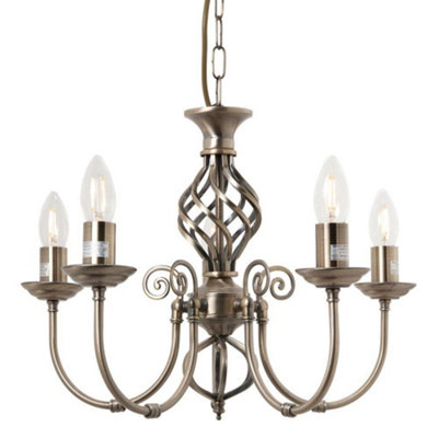 Traditional 5 Way Ceiling Light with a Classic Knot Twist Finished in ...