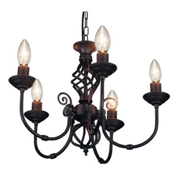 Traditional 5 Way Ceiling Light with a Classic Knot Twist Finished in ...