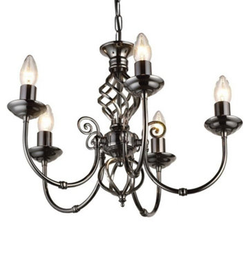 Traditional 5 Way Ceiling Light with a Classic Knot Twist Finished in ...