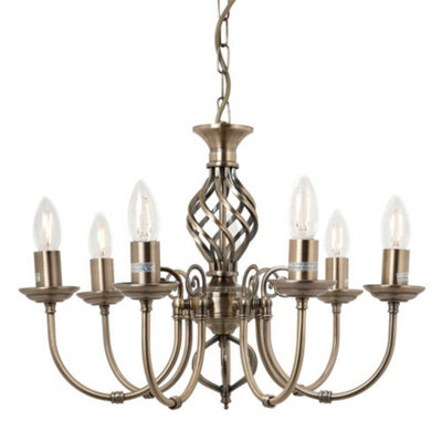 Traditional 7 Way Ceiling Light with a Classic Knot Twist Finished in ...