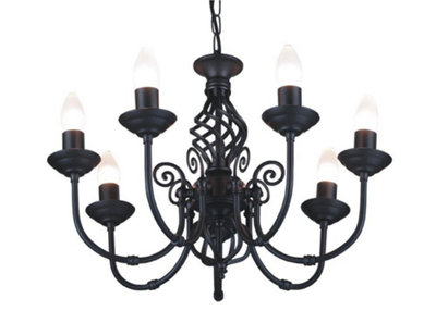 Traditional 7 Way Ceiling Light with a Classic Knot Twist Finished in ...