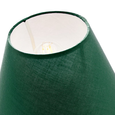 Traditional 8 Inch Forest Green Cotton Fabric Coolie Lamp Shade