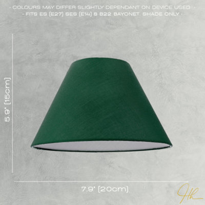 Traditional 8 Inch Forest Green Cotton Fabric Coolie Lamp Shade