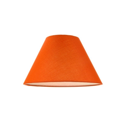 Traditional 8 Inch Vivid Orange Cotton Fabric Coolie Lamp Shade
