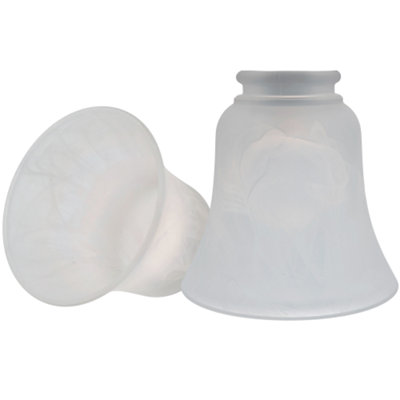 Traditional and Classic Pair of White Alabaster Glass Shades with ...