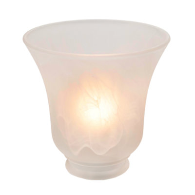 Traditional and Classic Pair of White Alabaster Glass Shades with ...