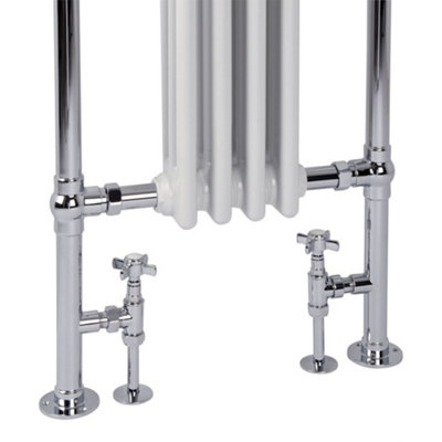 Traditional Angled Chrome Radiator Rad Valves Heated Towel Rail Tap ...