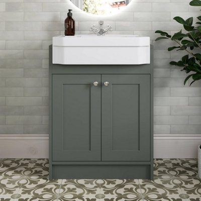 Traditional Bathroom Cloakroom Suite Close Coupled Toilet WC Green ...