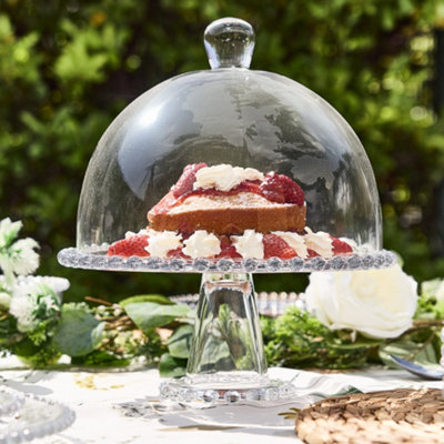 Traditional Bella Perle Glass Beaded Kitchen Cake Stand with Dome, Cake ...