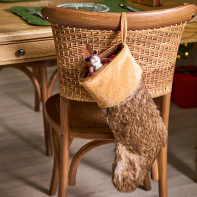 Traditional Beresford Light Brown Faux Fur Xmas Gift Decoration ...