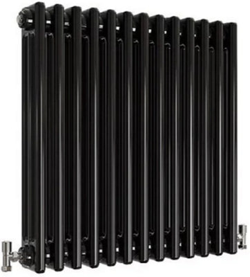 Traditional Black 600mm x 605mm Cast Iron Radiator 3 Column