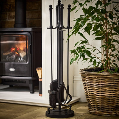 Traditional Black Heritage Large Fireplace Companion Set