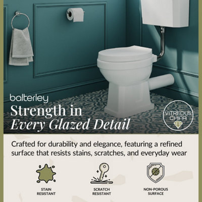 Traditional Classic Low Level Toilet Pan, Cistern and Flush Pipe Kit