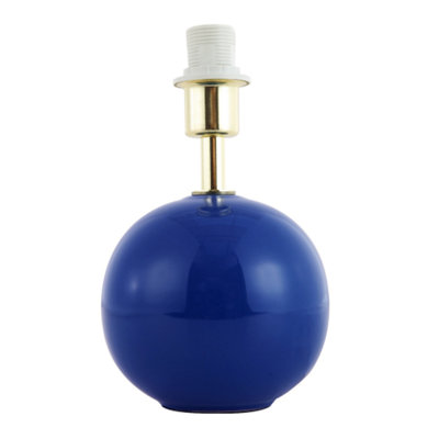 Traditional Classic Round Ceramic Table Lamp Base in Midnight Blue ...