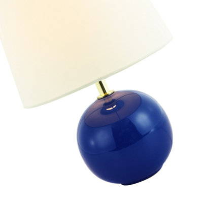 Traditional Classic Round Ceramic Table Lamp Base in Midnight Blue ...