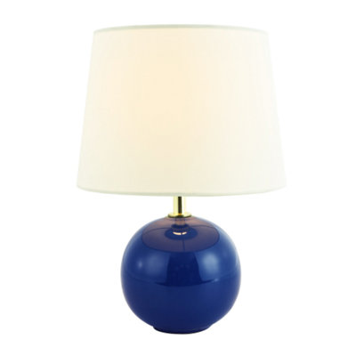Traditional Classic Round Ceramic Table Lamp Base in Midnight Blue ...