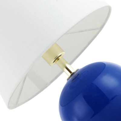 Traditional Classic Round Ceramic Table Lamp Base in Midnight Blue ...