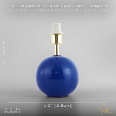 Traditional Classic Round Ceramic Table Lamp Base in Midnight Blue ...