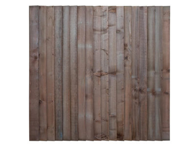 Traditional Closeboard Brown Pressure Treated 6ft Timber Fence panel (W ...