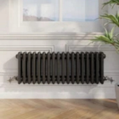 Traditional Colosseum Horizontal Triple Bar Column Radiator 300x830mm Black