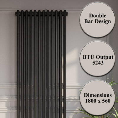 Traditional Colosseum Vertical Double Bar Column Radiator 1800x560mm ...