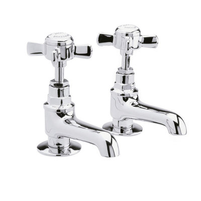 Buy Traditional Crosshead Basin Taps - Chrome | DIY at B&Q
