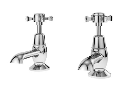 Traditional Crosshead Basin Taps - Chrome